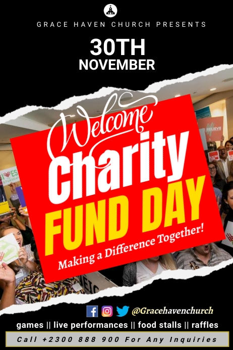 Copy of charity fund day poster design | PosterMyWall