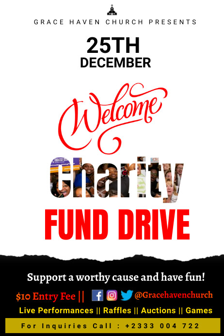 charity fund drive invitation poster Template | PosterMyWall