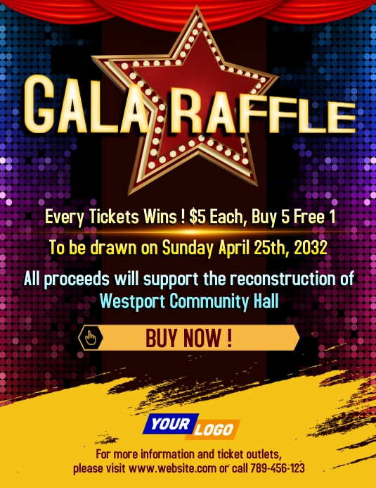 Copy of Charity Raffle Ticket Template | PosterMyWall