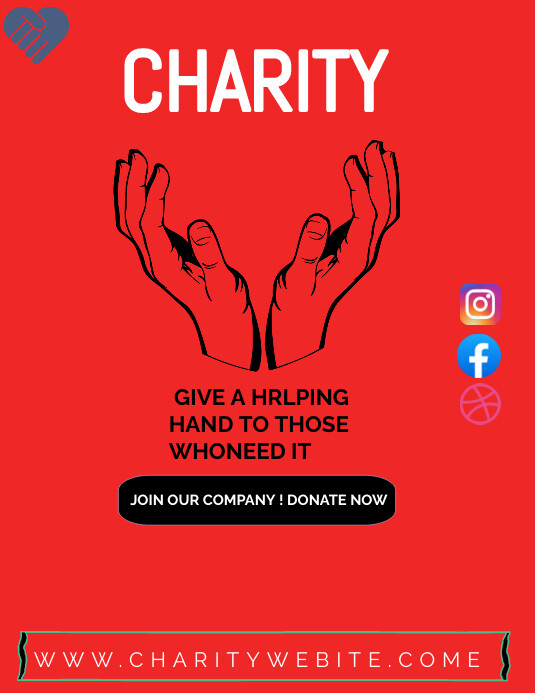 Plantilla de CHARITY RED FLYER POSTER | PosterMyWall