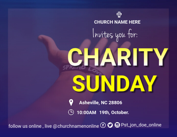 CHARITY SUNDAY (13) Template | PosterMyWall