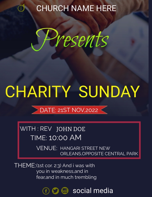 Copy of charity sunday | PosterMyWall