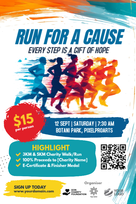 Plantilla de Charity Walk Run Fundraising Poster Flyer Template ...