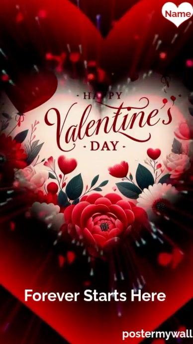 Charming Animated Valentine Love Video Template | PosterMyWall