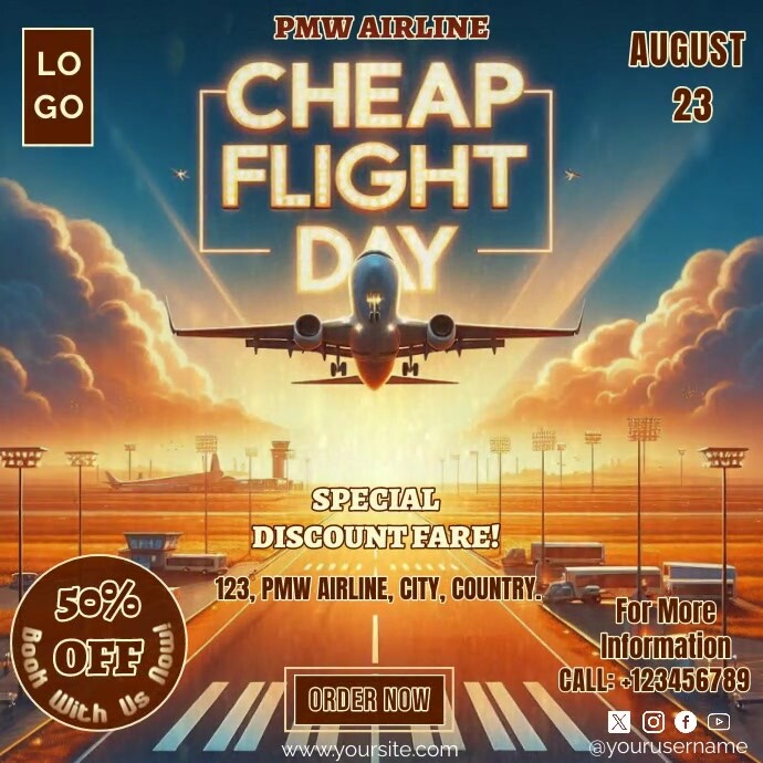 Copy of Cheap Flight Day | PosterMyWall