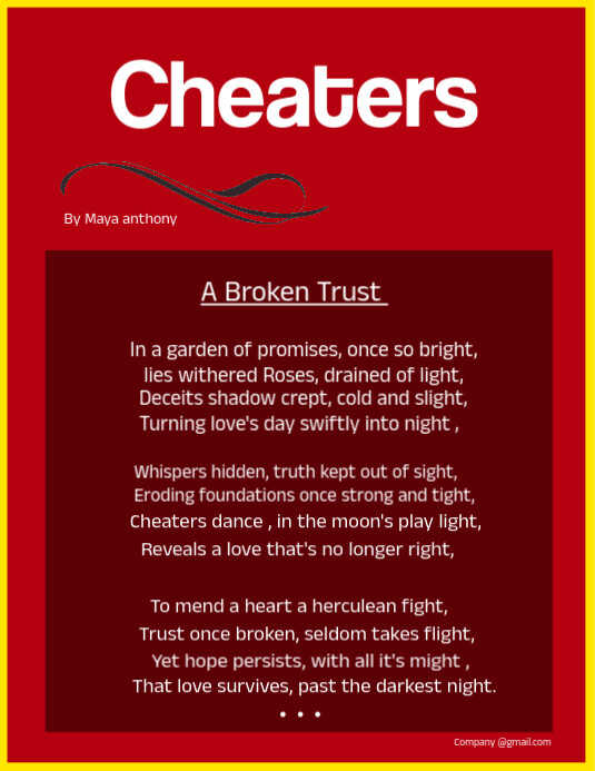 Cheaters Template | PosterMyWall