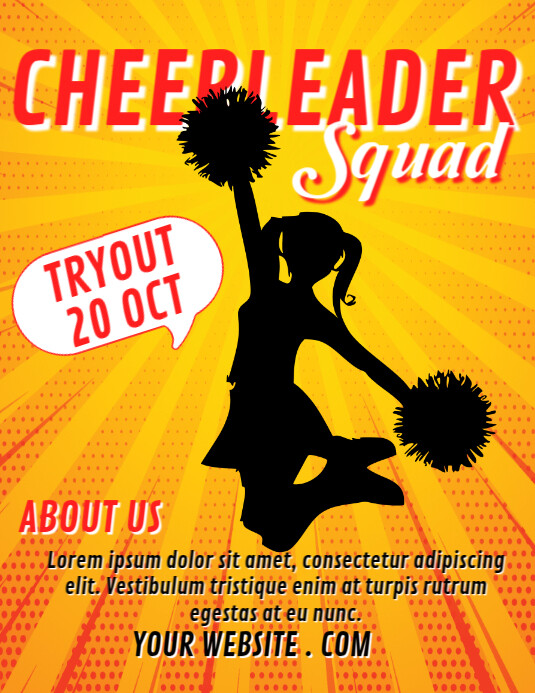 Plantilla de CHEER LEADER TRYOUT | PosterMyWall