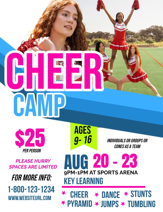 Cheerleader Camp Template | PosterMyWall
