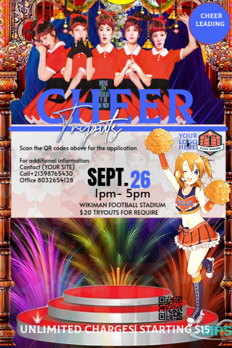 Copy of Cheerleading flyer template design | PosterMyWall