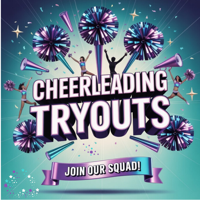 Cheerleading Tryouts Template | PosterMyWall