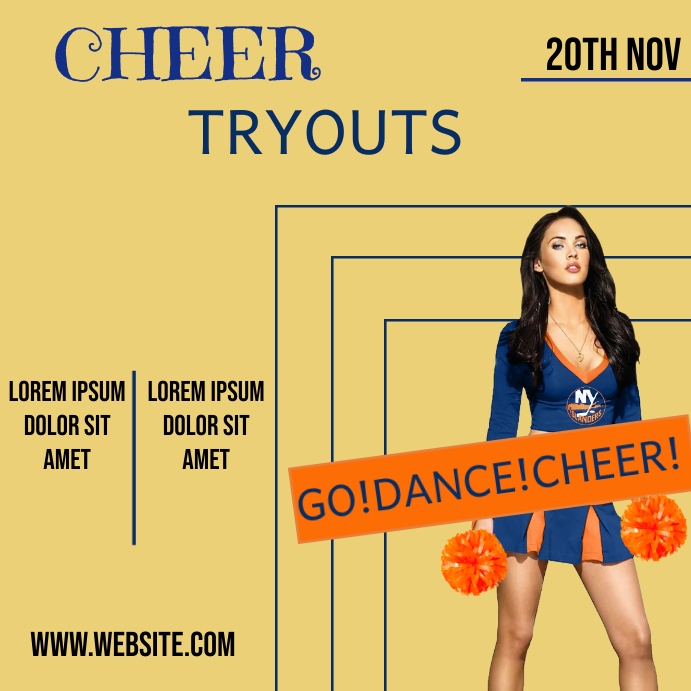 cheerleading tryouts flyer Template | PosterMyWall