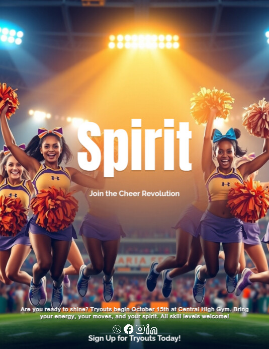 Plantilla de Cheerleading tryouts sports flyer editable template ...
