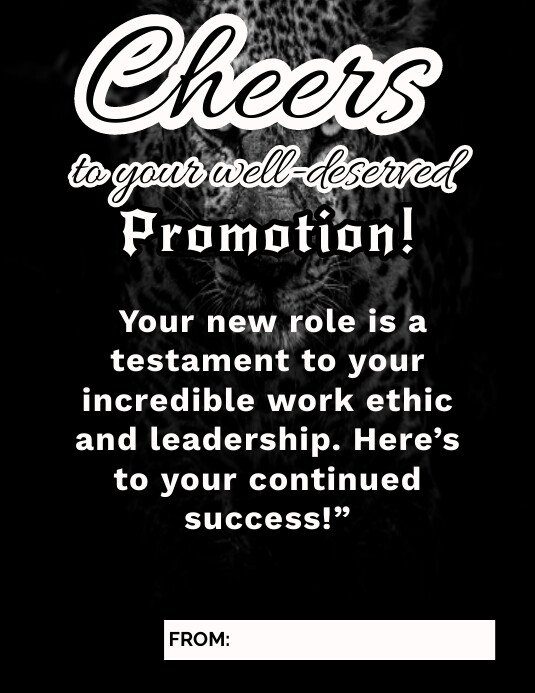 Copy of Cheers to your Promotion design | PosterMyWall