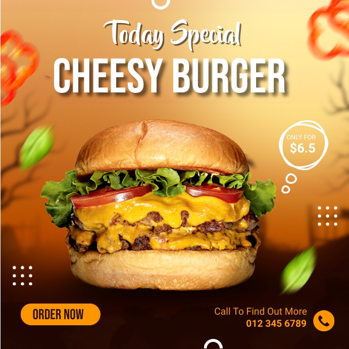 Cheese Burger Ads Template | PosterMyWall