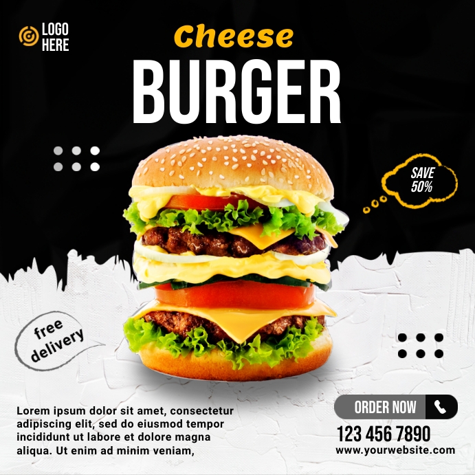 Cheese Burger Ads Template | PosterMyWall