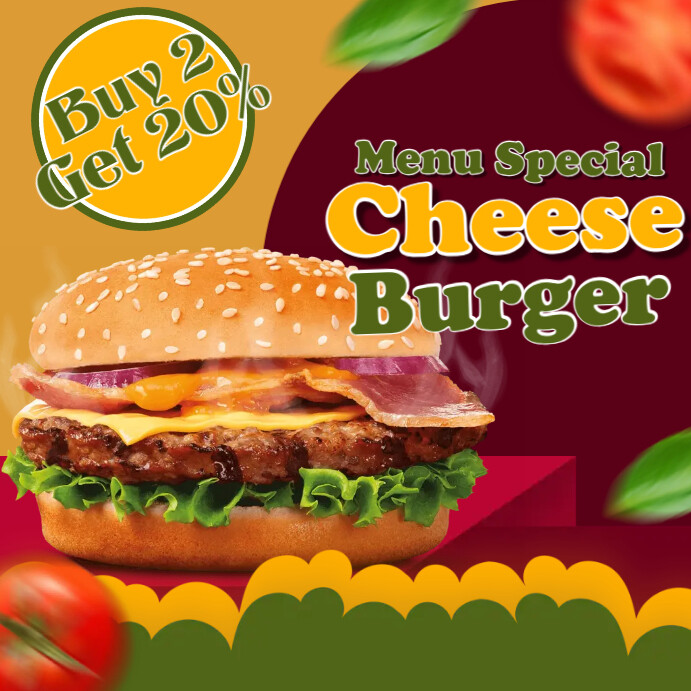 Cheese Burger Menu Template | PosterMyWall