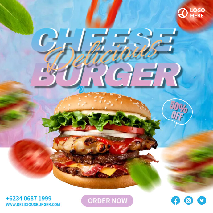 Cheese Burger Template | PosterMyWall