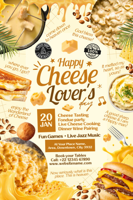 Cheese Lovers Day Celebration Template | PosterMyWall