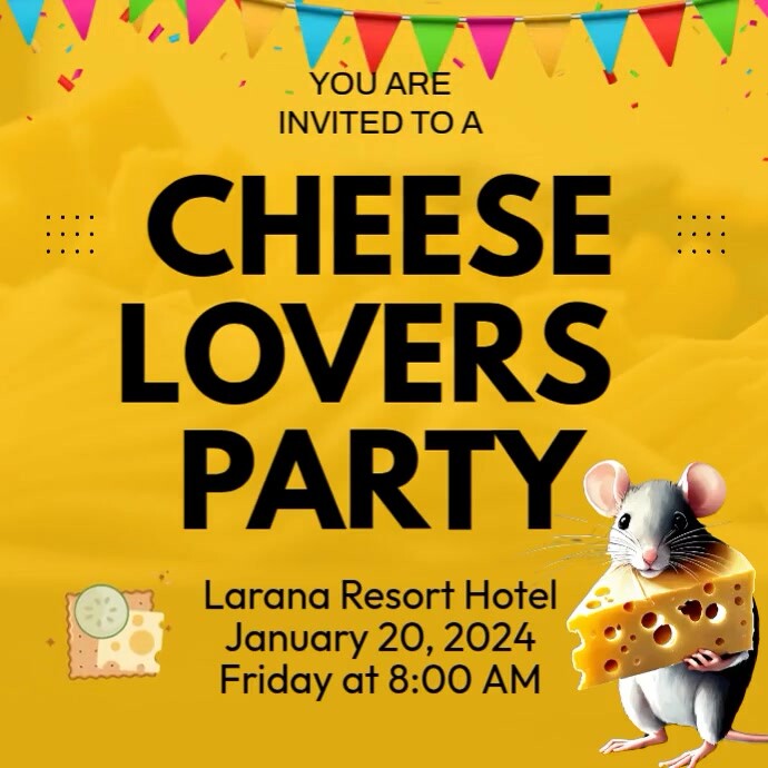 Cheese Lovers Party Template | PosterMyWall