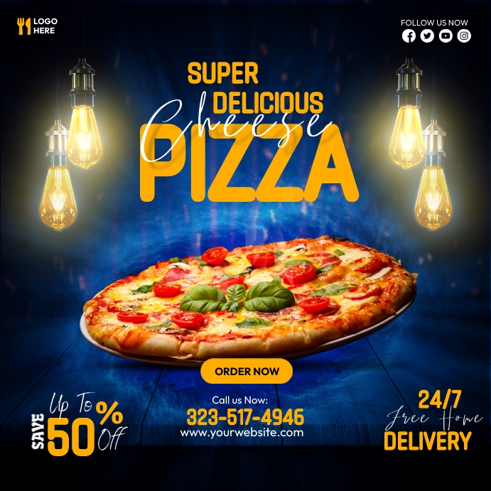 Cheese Pizza Template | PosterMyWall