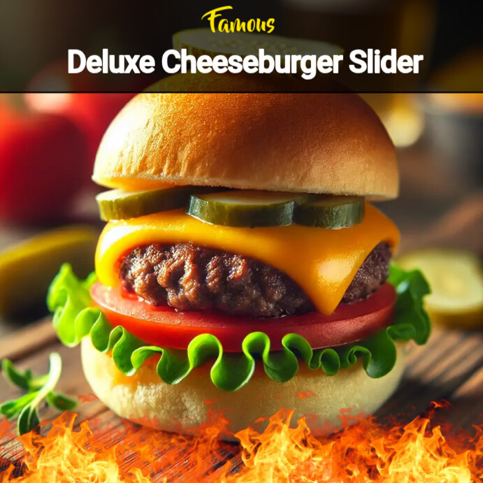 Plantilla de Cheeseburger Slider Deal Hamburgers | PosterMyWall