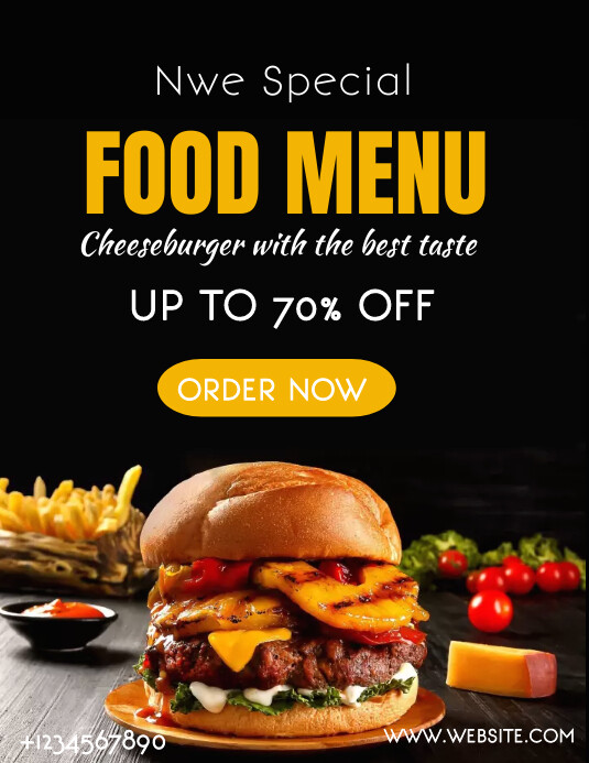 Plantilla de Cheeseburger template | PosterMyWall