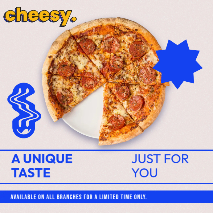 Cheesy Pizza Template | PosterMyWall