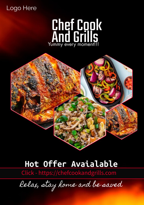Chef cook and grill flier Template | PosterMyWall