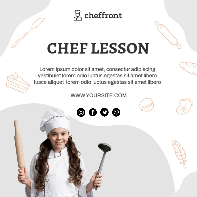 Chef Cooking Cook Kitchen Flyer Poster Instagram Post Template ...