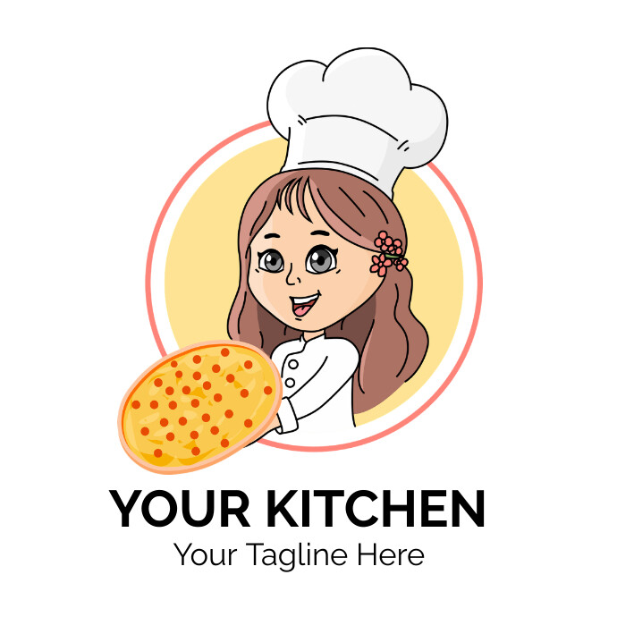 Chef Girl Logo Design | Girl Cocking Logo Tem Templat | PosterMyWall