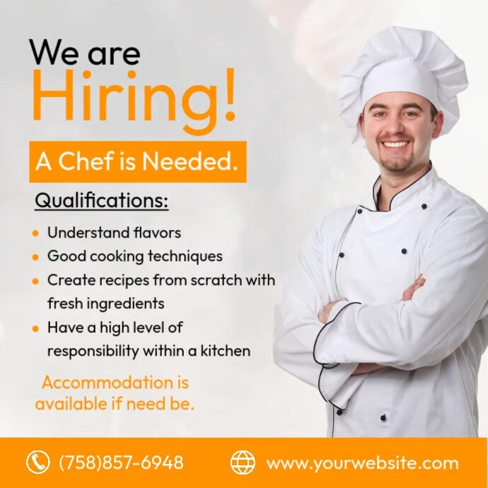 Copy of Chef Needed | PosterMyWall