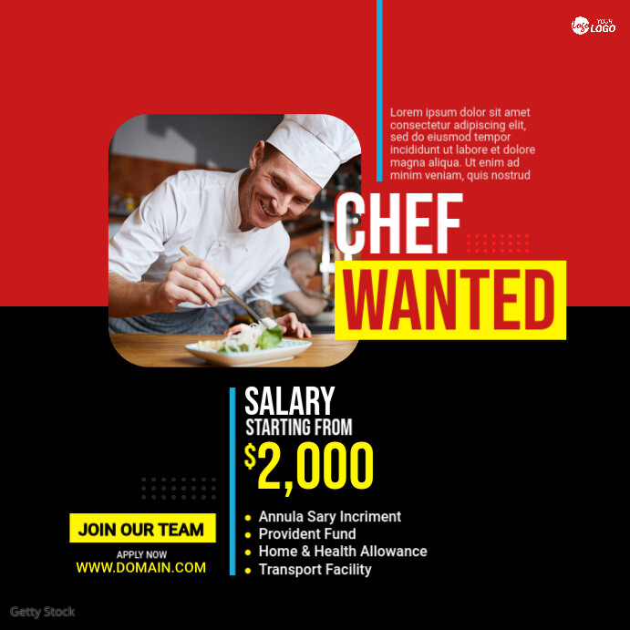 Copy of Chef Wanted Job Post | PosterMyWall
