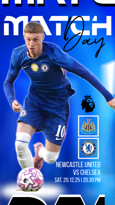 Chelsea Match Day Preimer League Instagram Story Template | PosterMyWall