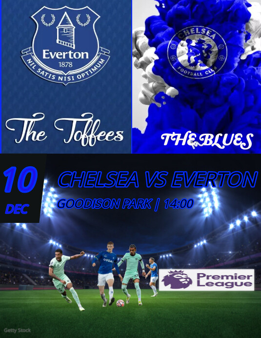 Plantilla de CHELSEA VS EVERTON | PosterMyWall