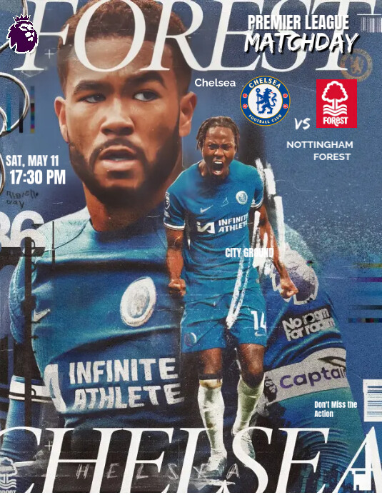Plantilla de CHELSEA VS NOTTINGHAM FOREST PREMIER LEAGUE M | PosterMyWall
