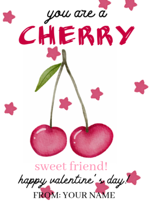Cherry Valentine Gift Tag Template | PosterMyWall
