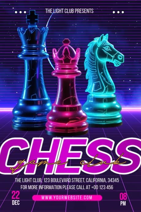 Chess Game Club Party Template | PosterMyWall