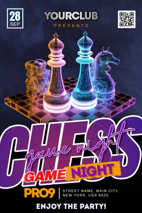 Chess Game Night Template | PosterMyWall