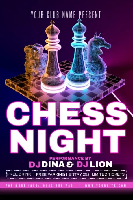 Plantilla de Chess Game Night | PosterMyWall