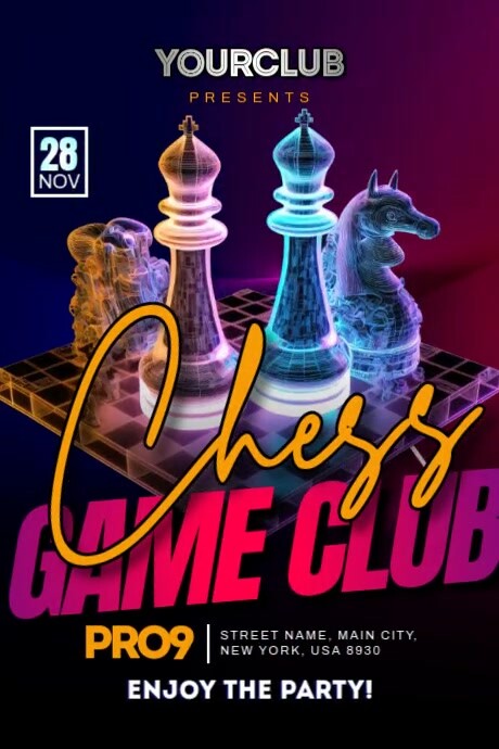 Modèle Chess Game Night | PosterMyWall
