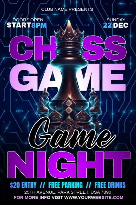 Copy of Chess Game Night | PosterMyWall