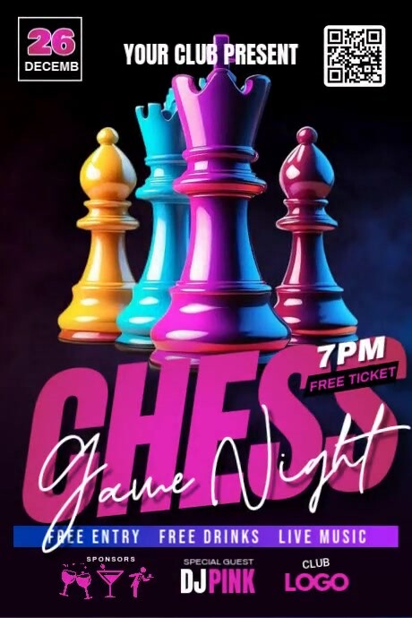 Plantilla de Chess Game Night | PosterMyWall