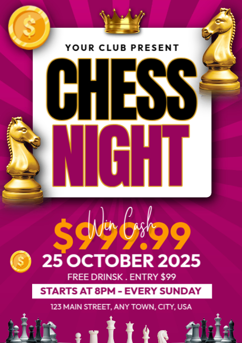 Chess Night Template | PosterMyWall