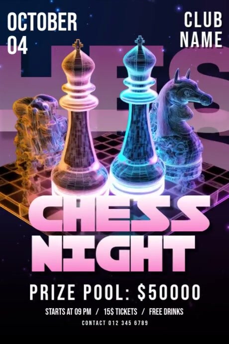Chess Night Game Template | PosterMyWall