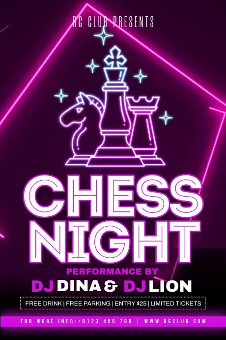 Plantilla de Chess Night Game | PosterMyWall