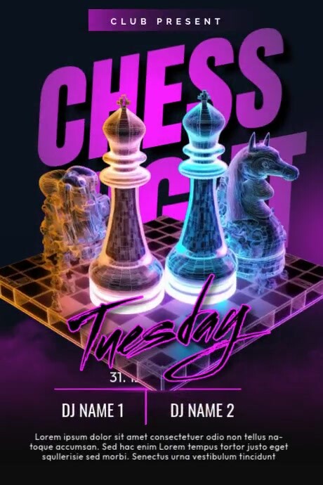 Chess Night Party Template | PosterMyWall