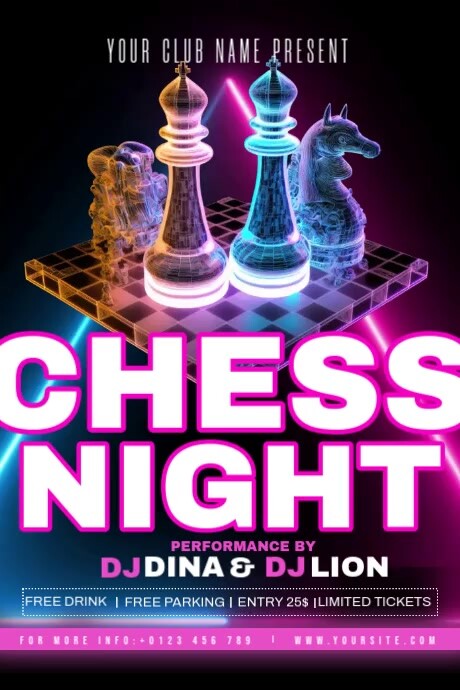 Chess Night Party Template | PosterMyWall