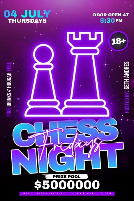 Chess Night Party Video Template | PosterMyWall