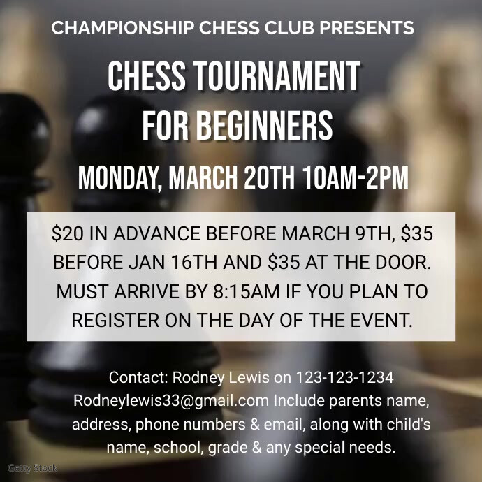 chess tournament flyers Template | PosterMyWall