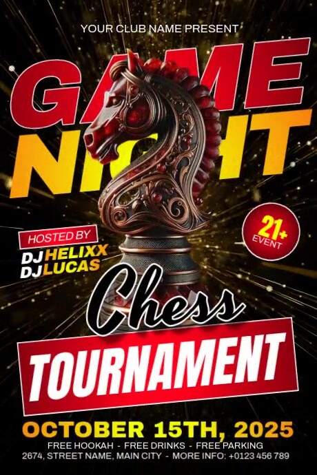 Chess Tournament Game Night Template | PosterMyWall